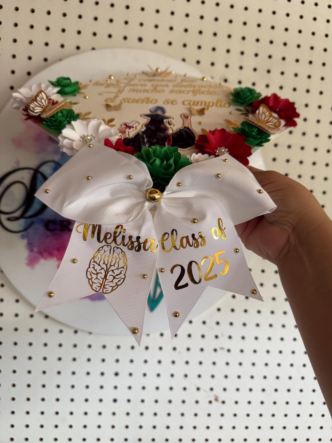 Personalized Grad Bow Graduation Cap Bow Virgen Graduation Cap Topper ...