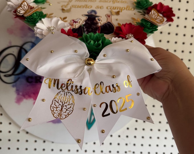 Personalized Grad Bow Graduation Cap Bow Virgen Graduation Cap Topper ...