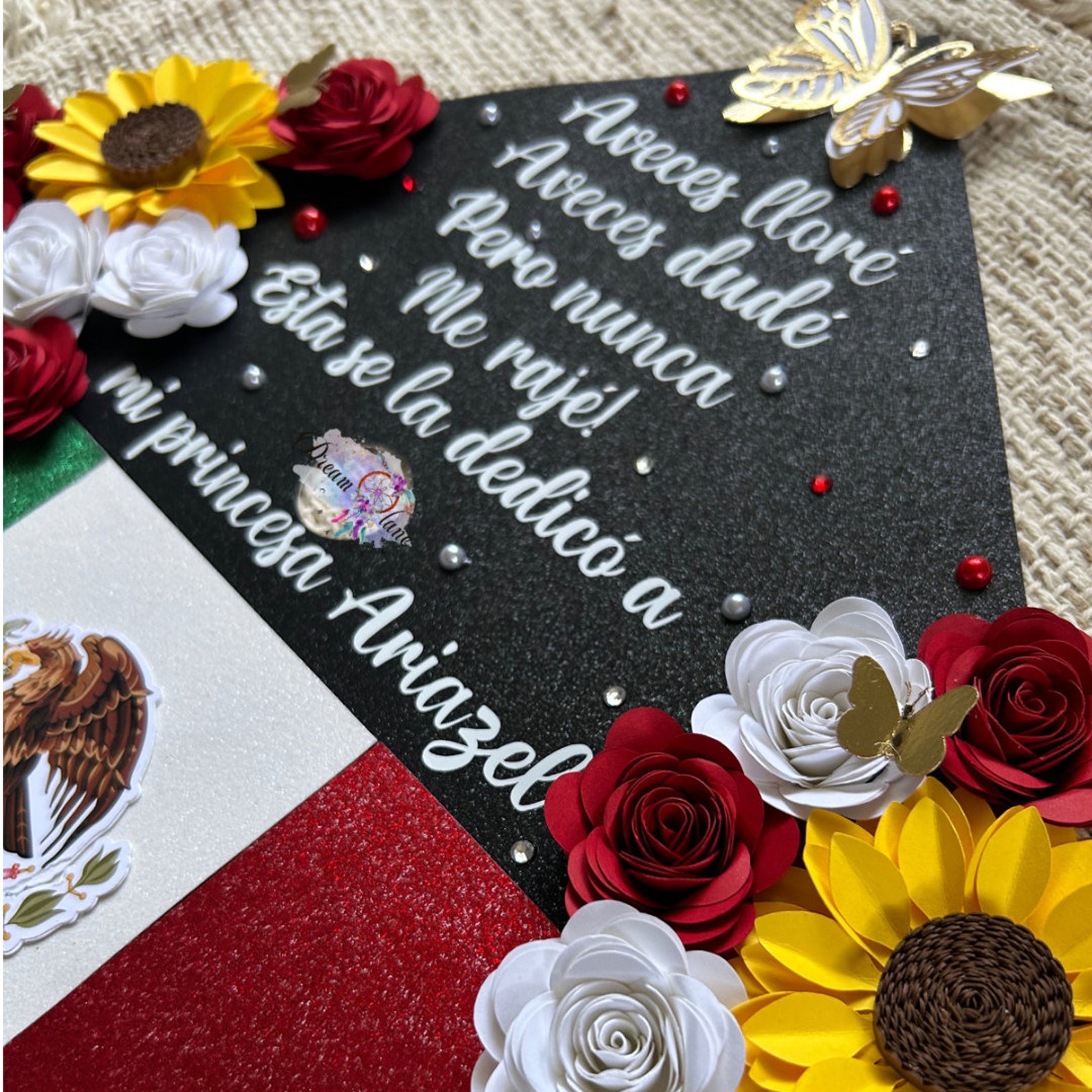Graduation Flower Cap Topper, 1st Generation Graduate, Mexico ...