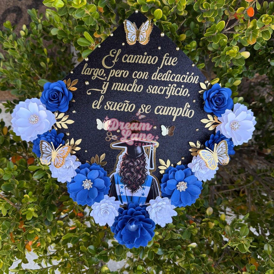 Honduras Grad Cap Topper Paper Flowers Graduation Cap Designs Class of ...