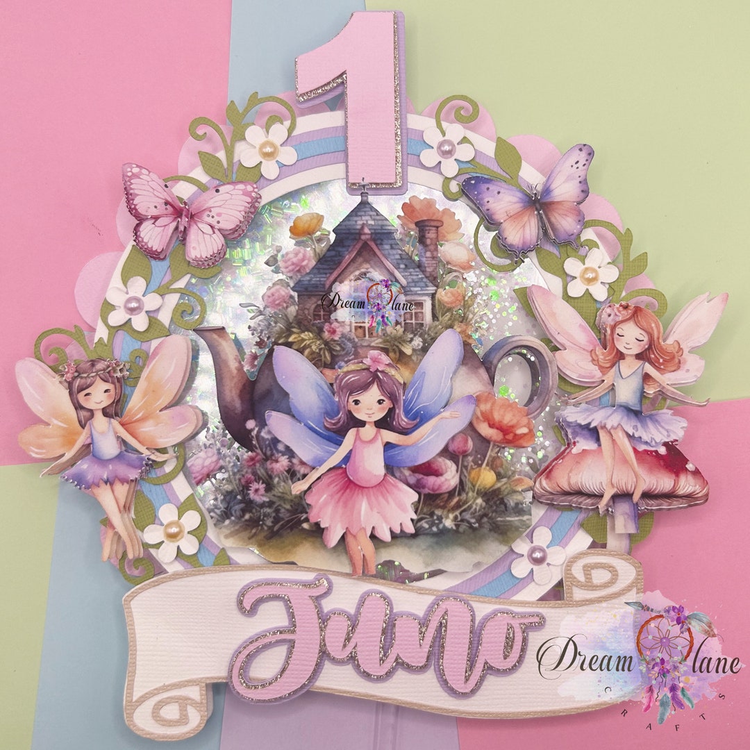 Custom Fairy Birthday Cake Topper, Watercolor Theme - Etsy