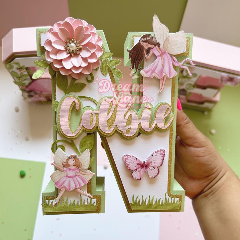Pink & Mint Fairy 3D Letter, First Birthday Decor - Etsy