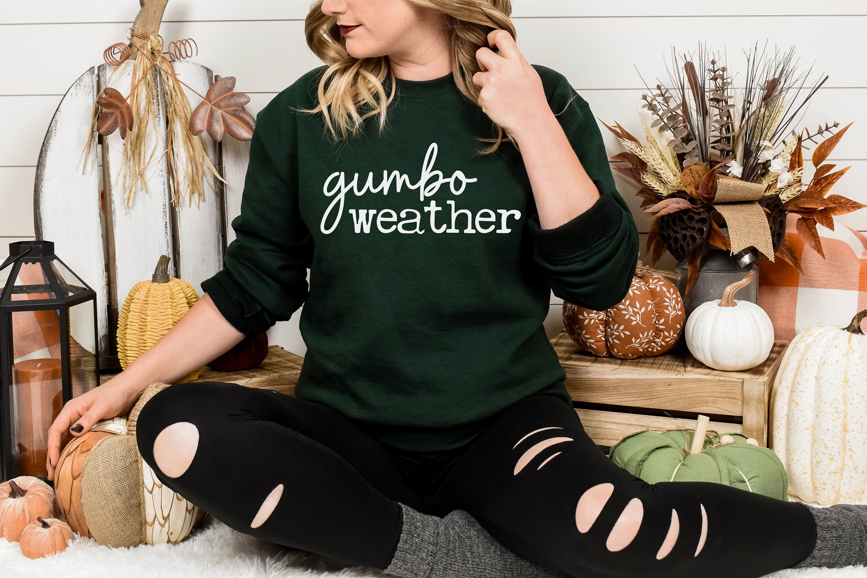 Gumbo Weather Shirt, Funny Food Shirt, Fall Sweatshirt, Southern Texas ...