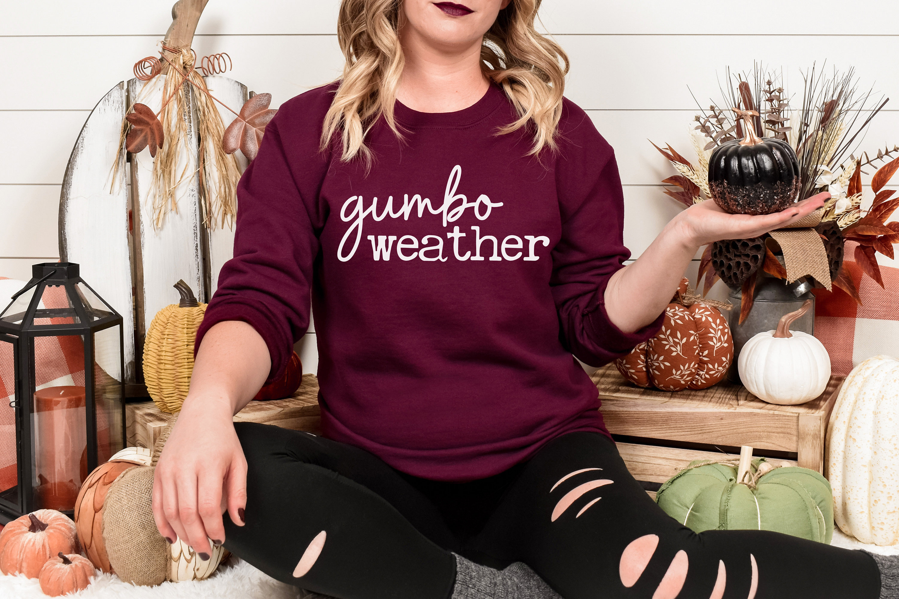 Gumbo Weather Shirt, Funny Food Shirt, Fall Sweatshirt, Southern Texas ...