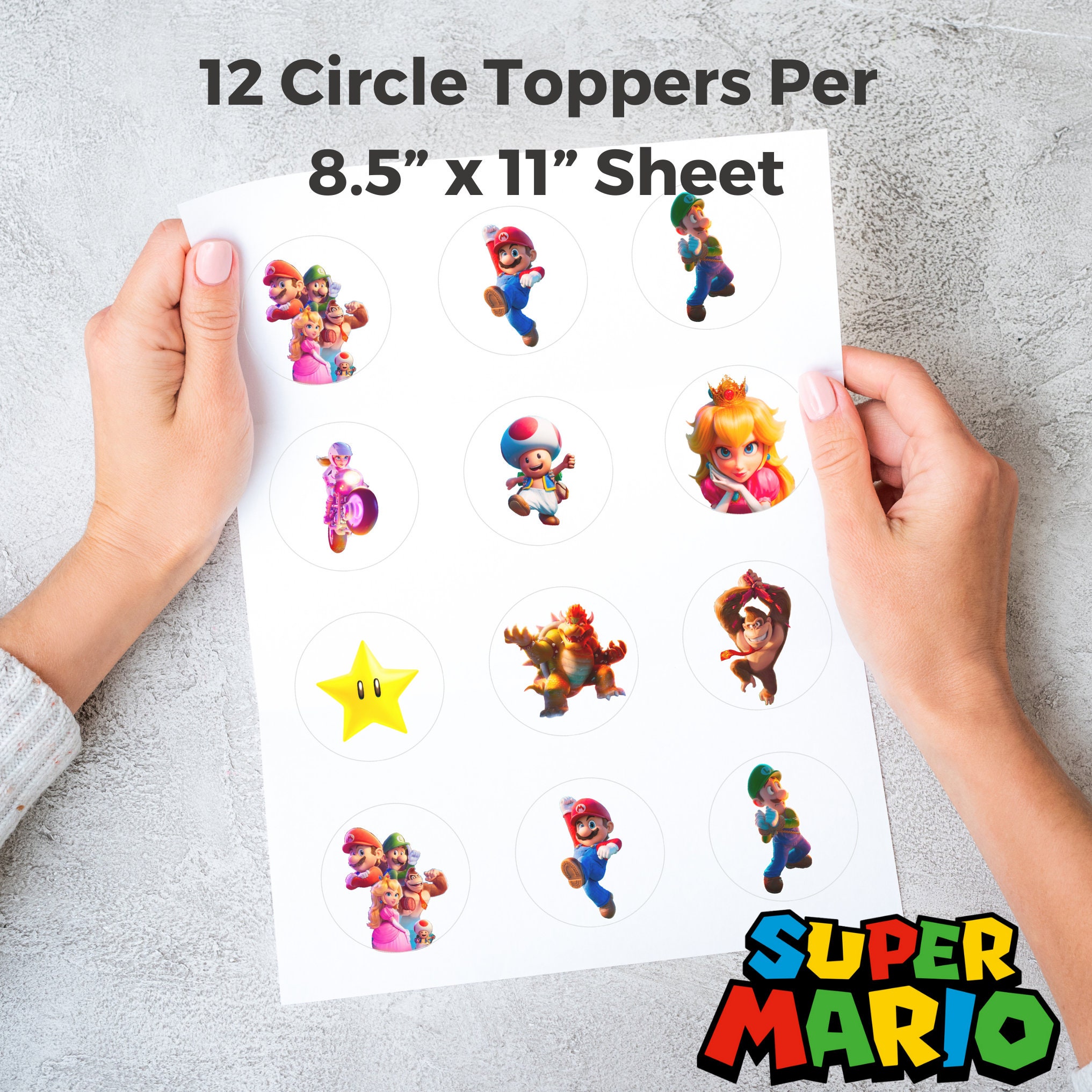 Super Mario Cupcake Topper, Super Mario Bros. Movie Inspired, Instant ...