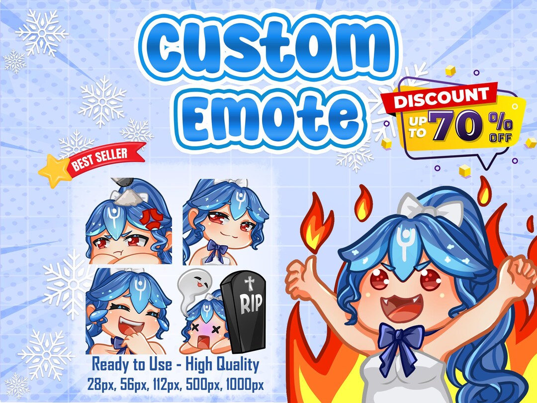 Custom Twitch Emotes or Kick Emote, Vtuber Emote, Sub Emotes, Chibi ...