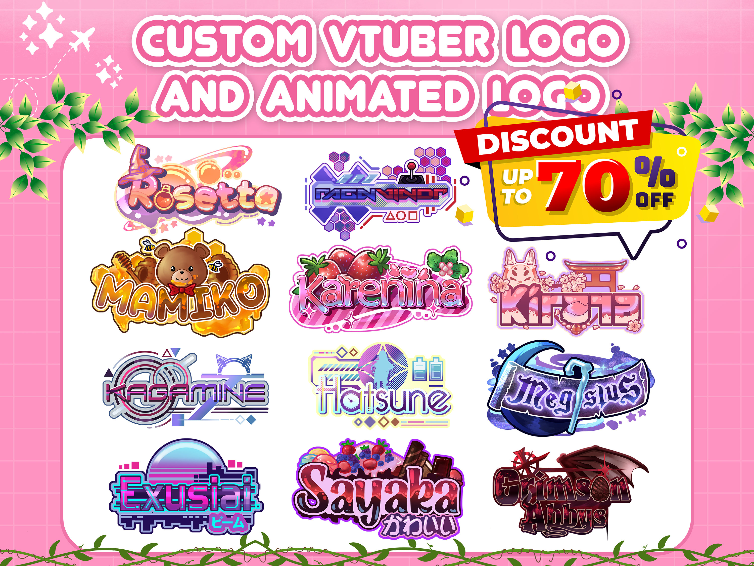 Custom Vtuber Logo Kawaii Cute and Animated for Stream - Etsy Canada