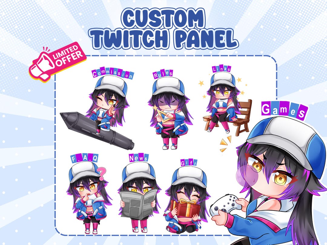 Custom Twitch Panels or Panel Twitch. Pet Panel, Chibi Panel for Your ...