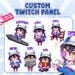Custom Twitch Panels or Panel Twitch, Chibi Panel for Your Stream ...