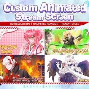 Custom Animated Stream Screen Pack, Twitch Stream Screen, Starting Soon ...
