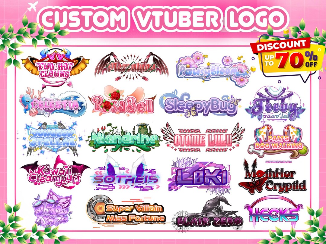 Custom Vtuber Logo Kawaii, Cute and Animated for Stream Twitch, Kick ...