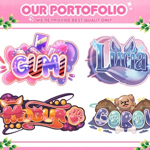 Custom Vtuber Logo Kawaii, Cute and Animated for Stream Twitch, Kick ...