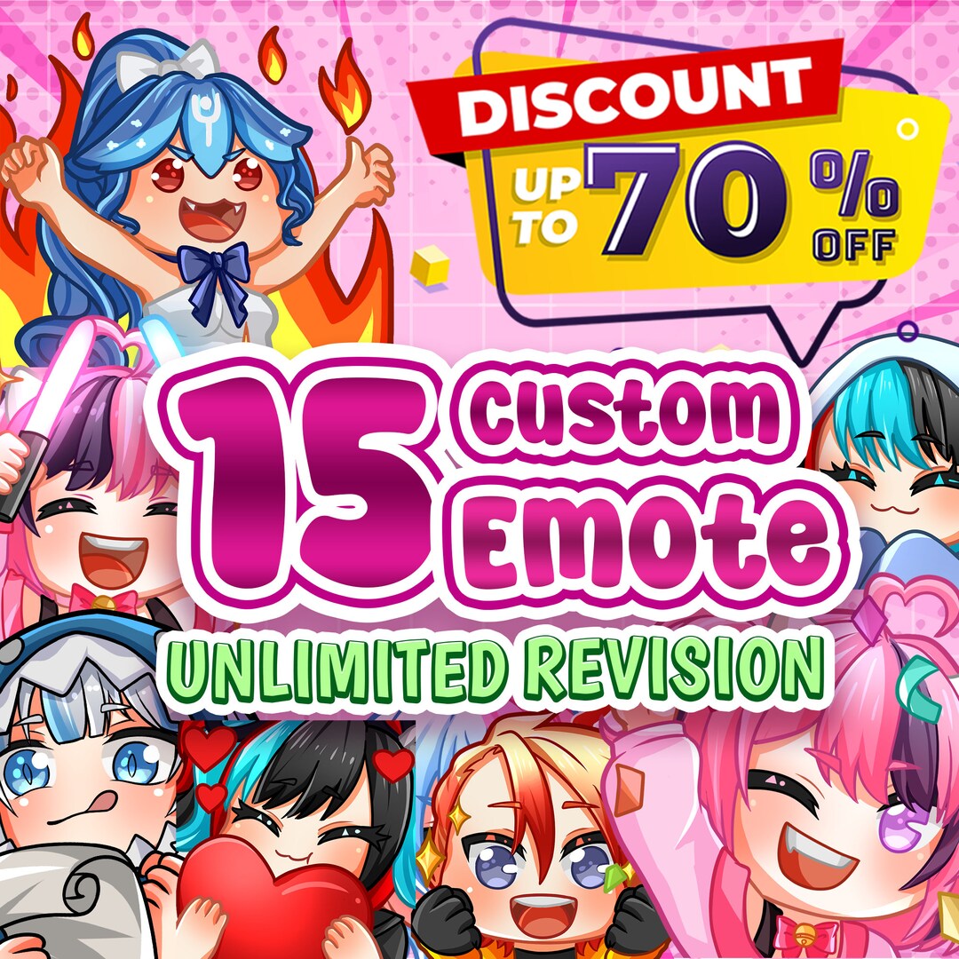 Custom Twitch Emotes or Kick Emote and Animated Emotes, Vtuber Cute ...