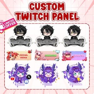 Custom Twitch Panels or Panel Twitch, Vtuber Panel, Anime Panel, Pet ...
