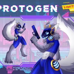 Custom Protogen Furry Commission, Cyberpunk, Fursona, Anthro ...