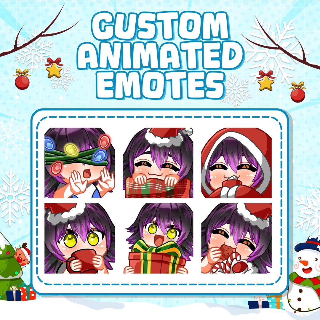 Custom Twitch Emotes or Kick Emotes, Sub Emotes Anime, Vtuber Cute ...