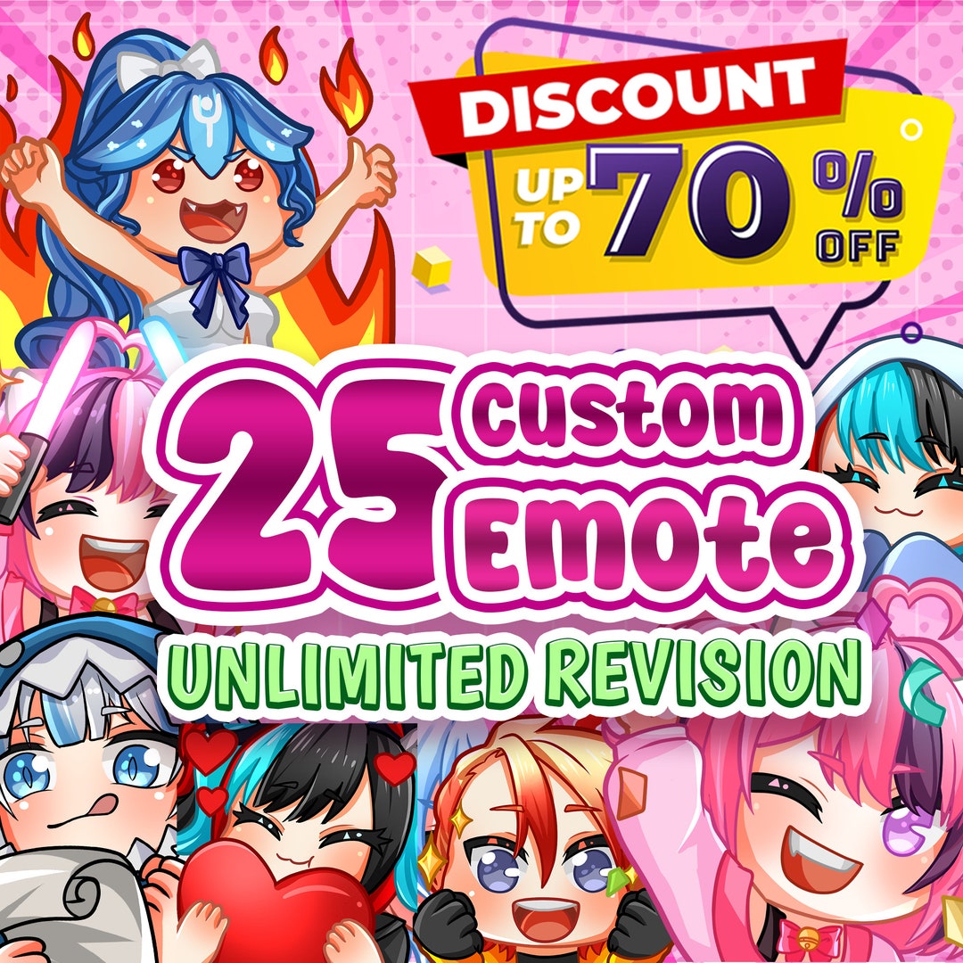 Custom Twitch Emotes or Kick Emote and Animated Emotes, Vtuber Cute ...