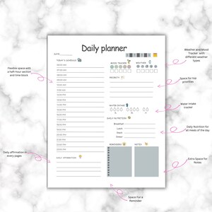 Daily Planner Printable With Journaling Page, Daily Affirmation, With A ...