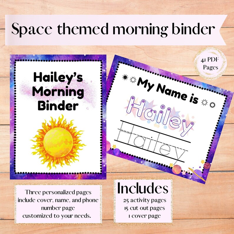 Outer Space Morning Binder - Pink - Etsy