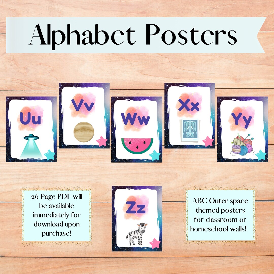 Outer Space Themed ABC Posters (2) - Etsy