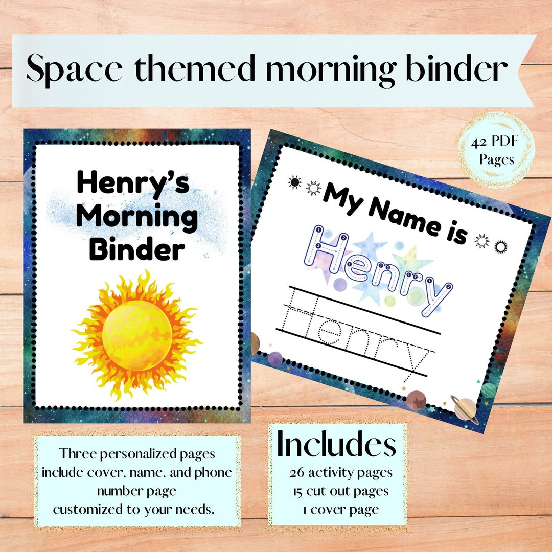 Outer Space Themed Morning Binder -blue - Etsy