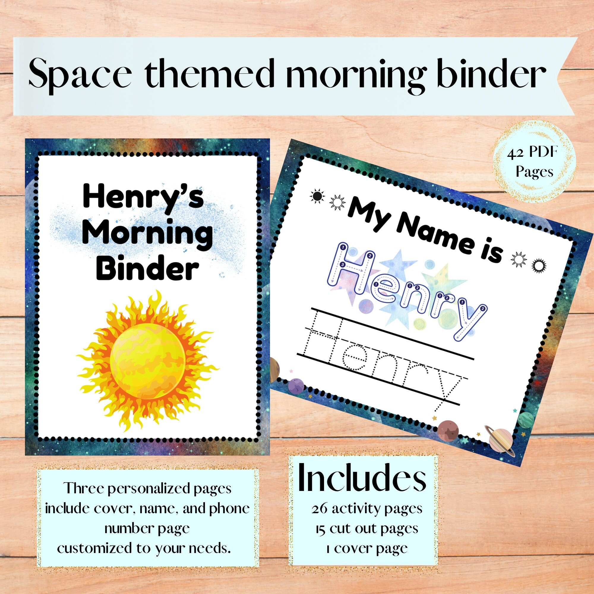 Outer Space Themed Morning Binder -blue - Etsy