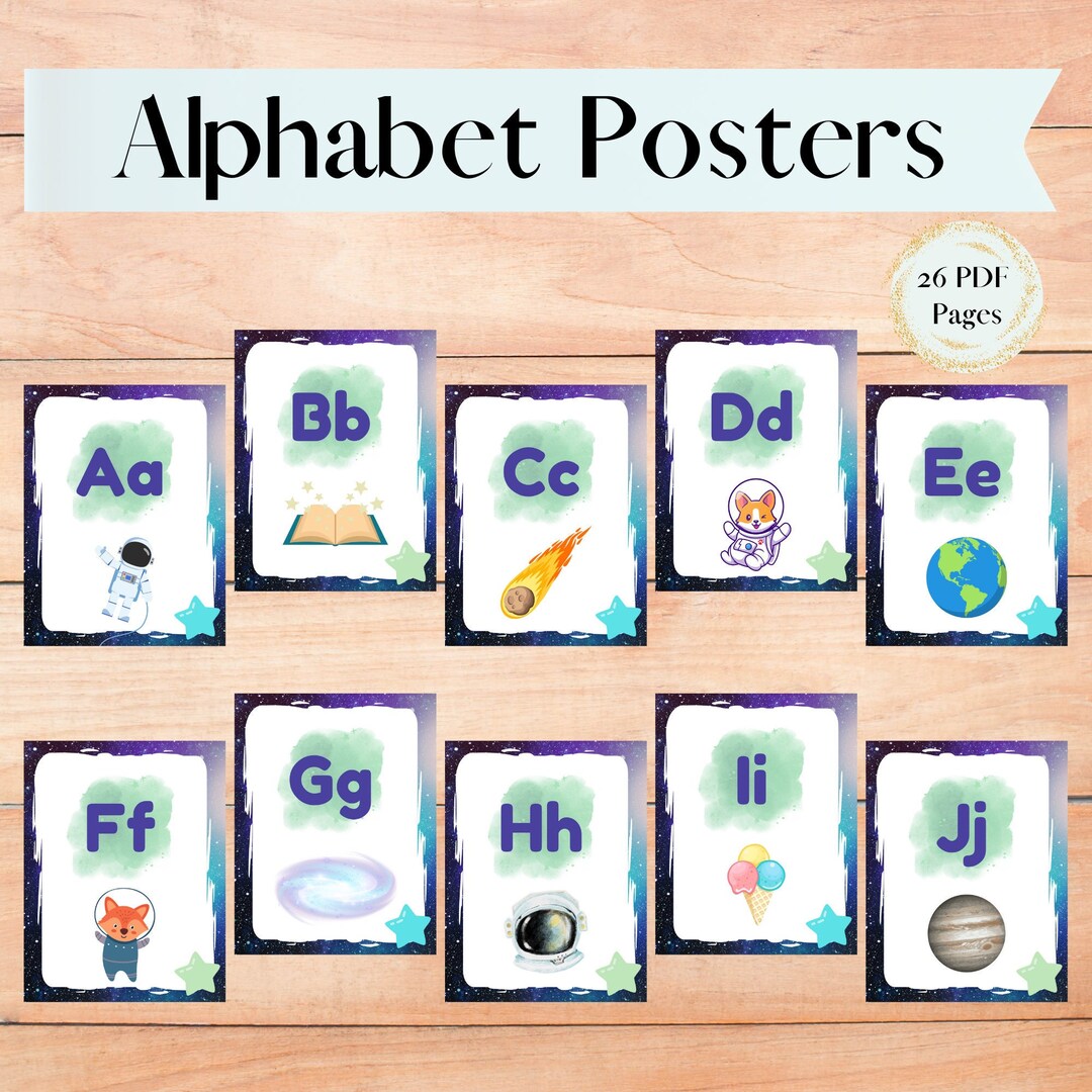 Outer Space Themed ABC Posters - Etsy