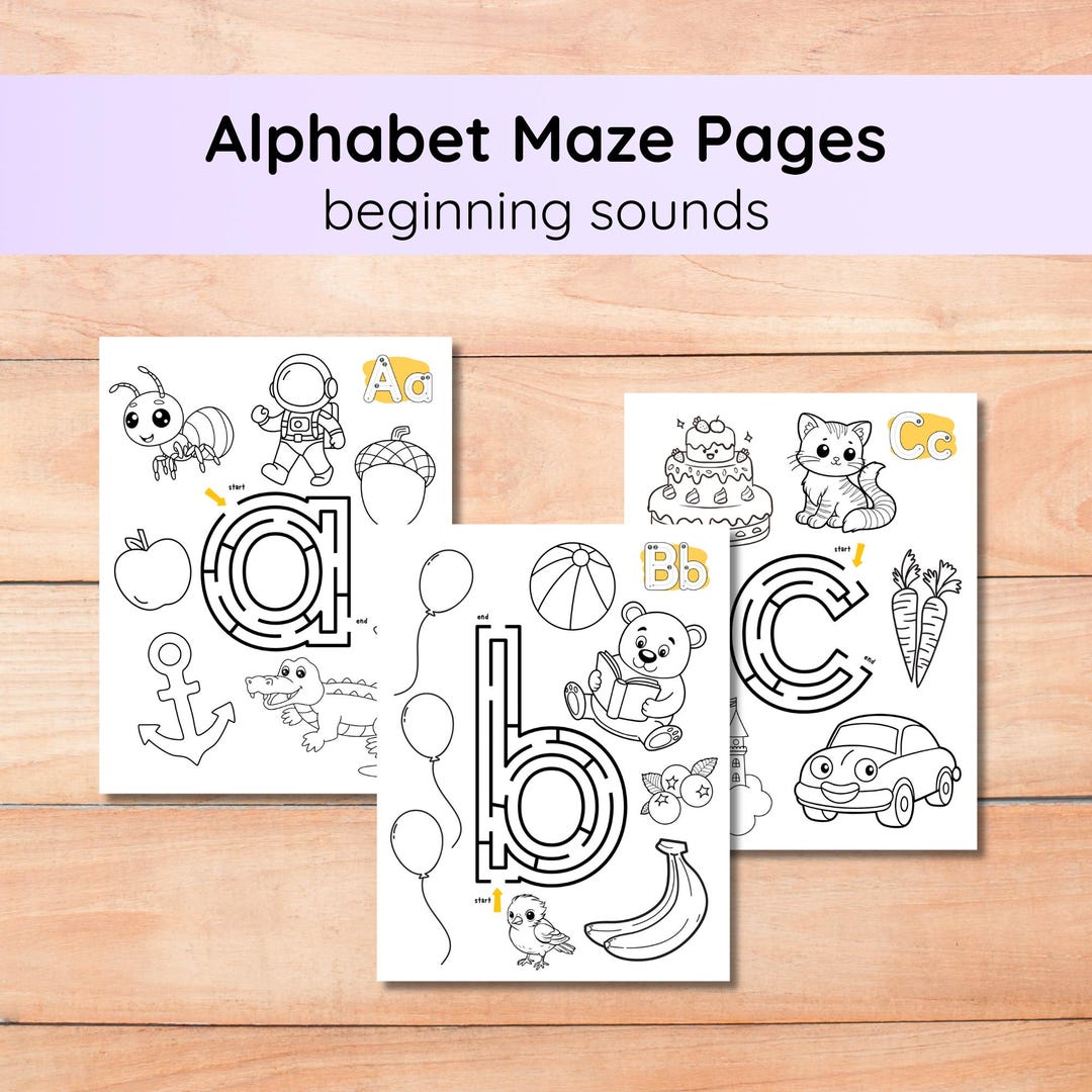 Alphabet Maze & Color - Etsy