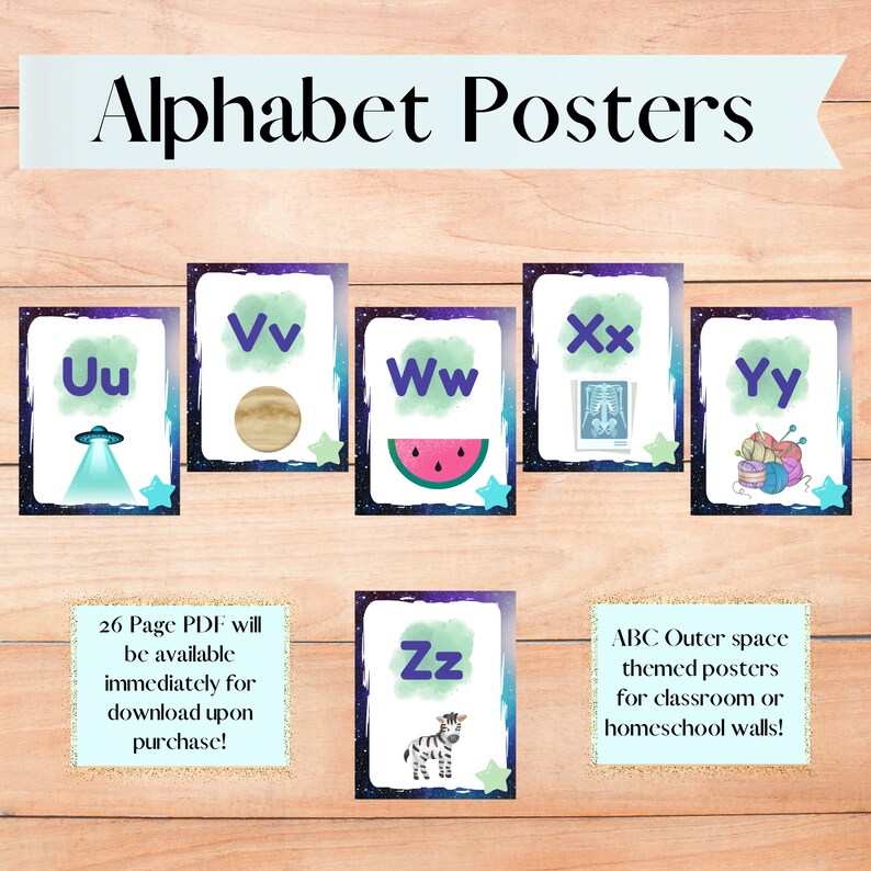 Outer Space Themed ABC Posters - Etsy