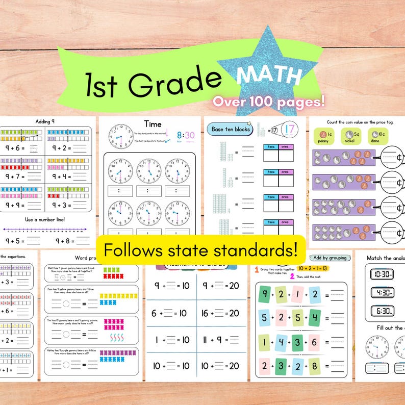 1st Grade Math Worksheets - Etsy