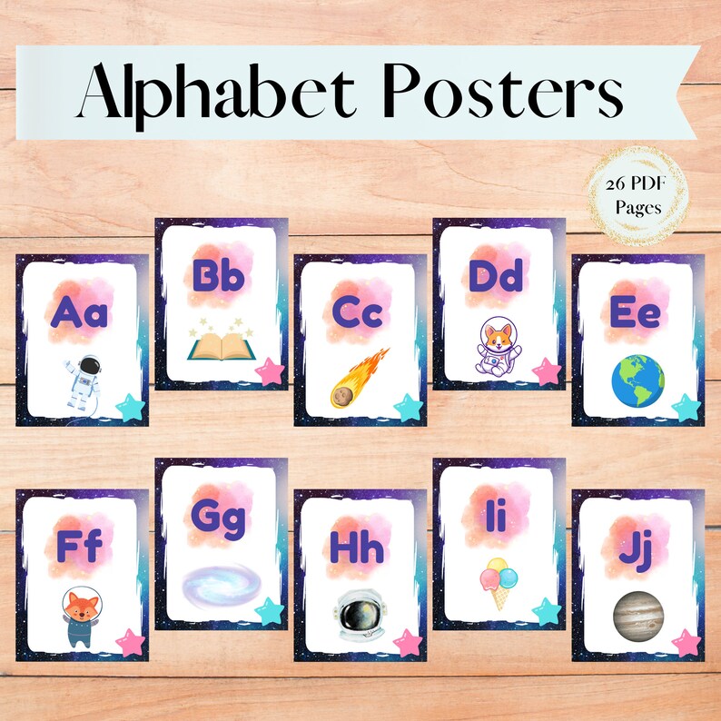 Outer Space Themed ABC Posters 2 - Etsy