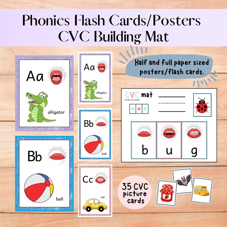 CVC Building Activity | Phonics Posters A-Z | Early Reading and ...