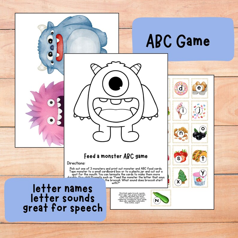 Feed a Monster ABC Game - Etsy