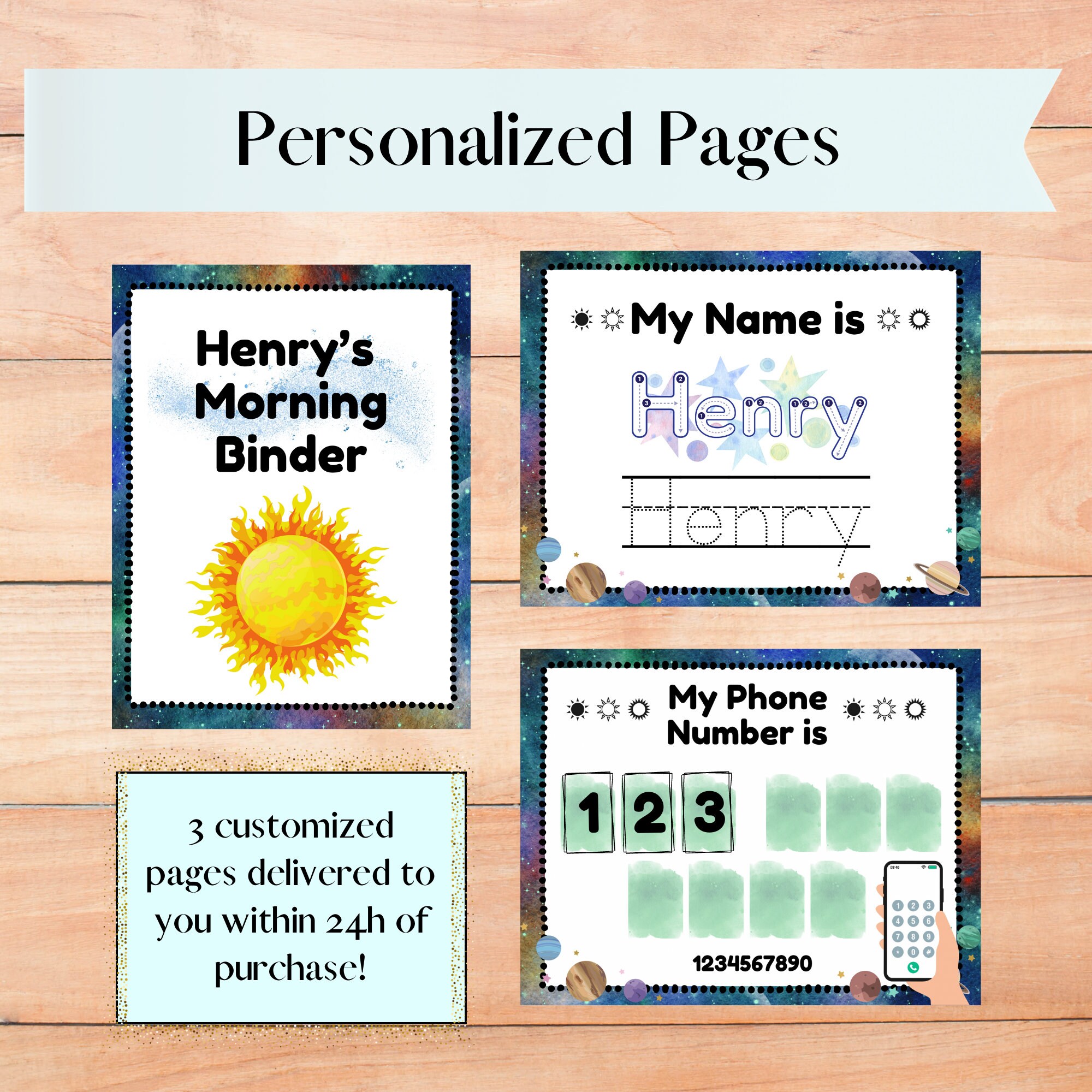 Outer Space Themed Morning Binder blue - Etsy