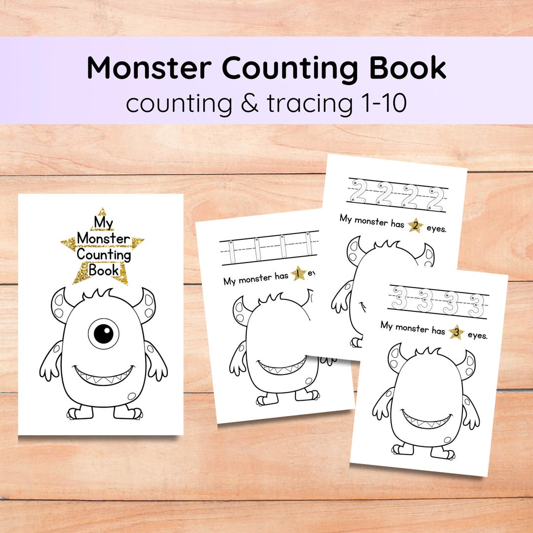 Tracing & Counting 1-10 | Monster Counting Book | Preschool ...