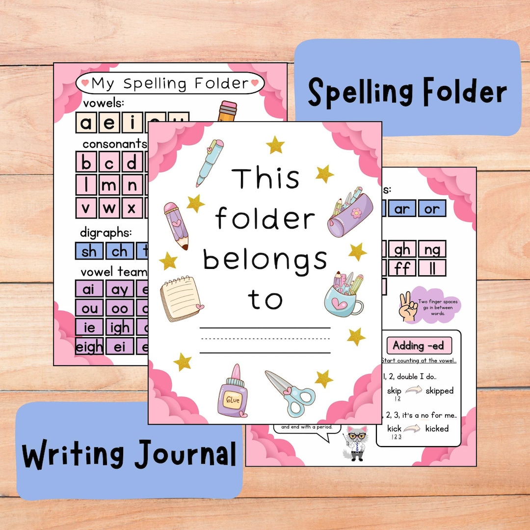 Spelling Folder/writing Journal - Etsy