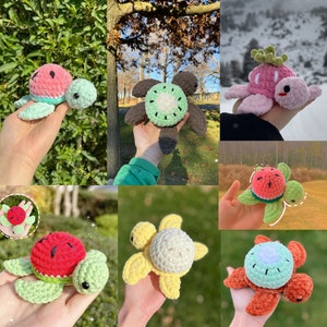 4-in-1 Fruit Turtle Crochet Pattern | Amigurumi PDF | Strawberry ...