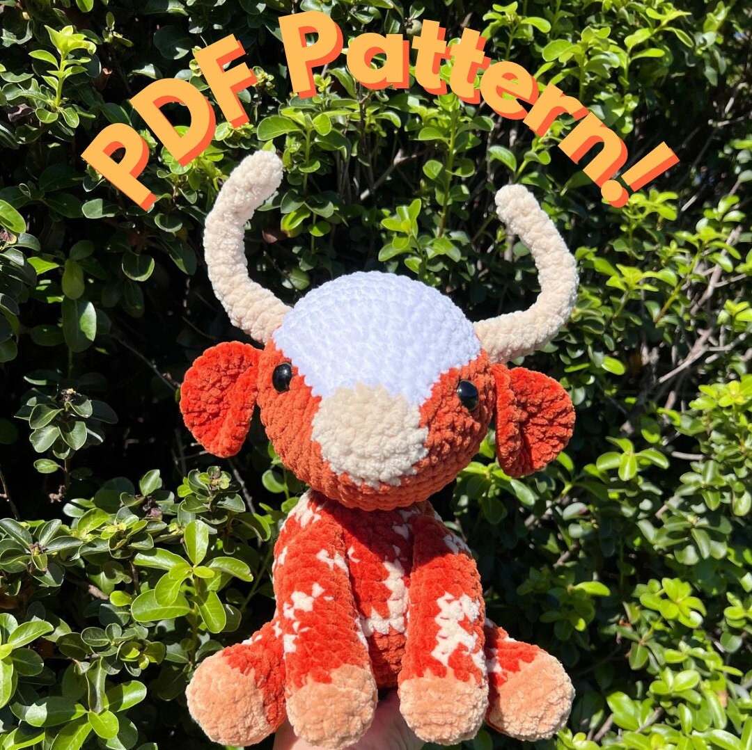 Longhorn cow crochet pattern PDF Digital download crochet tutorial cow ...