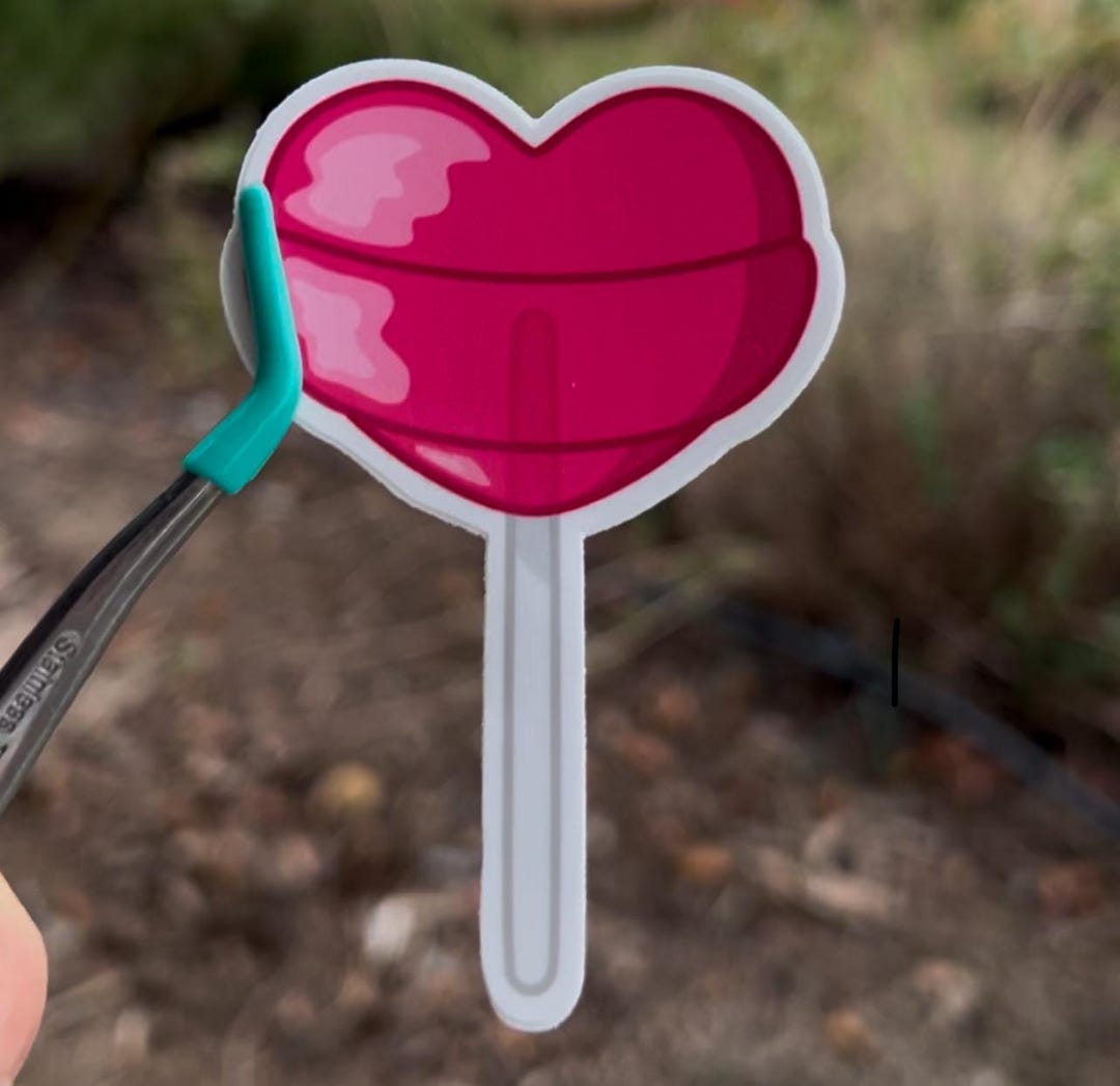 Pink Heart Lollipop Candy Sticker Waterproof Vinyl Decal for Water ...