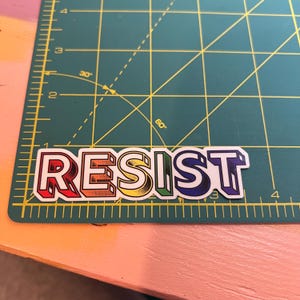 RESIST Rainbow TRANSPARENT Vinyl Sticker Quote Motivational Pride - Etsy