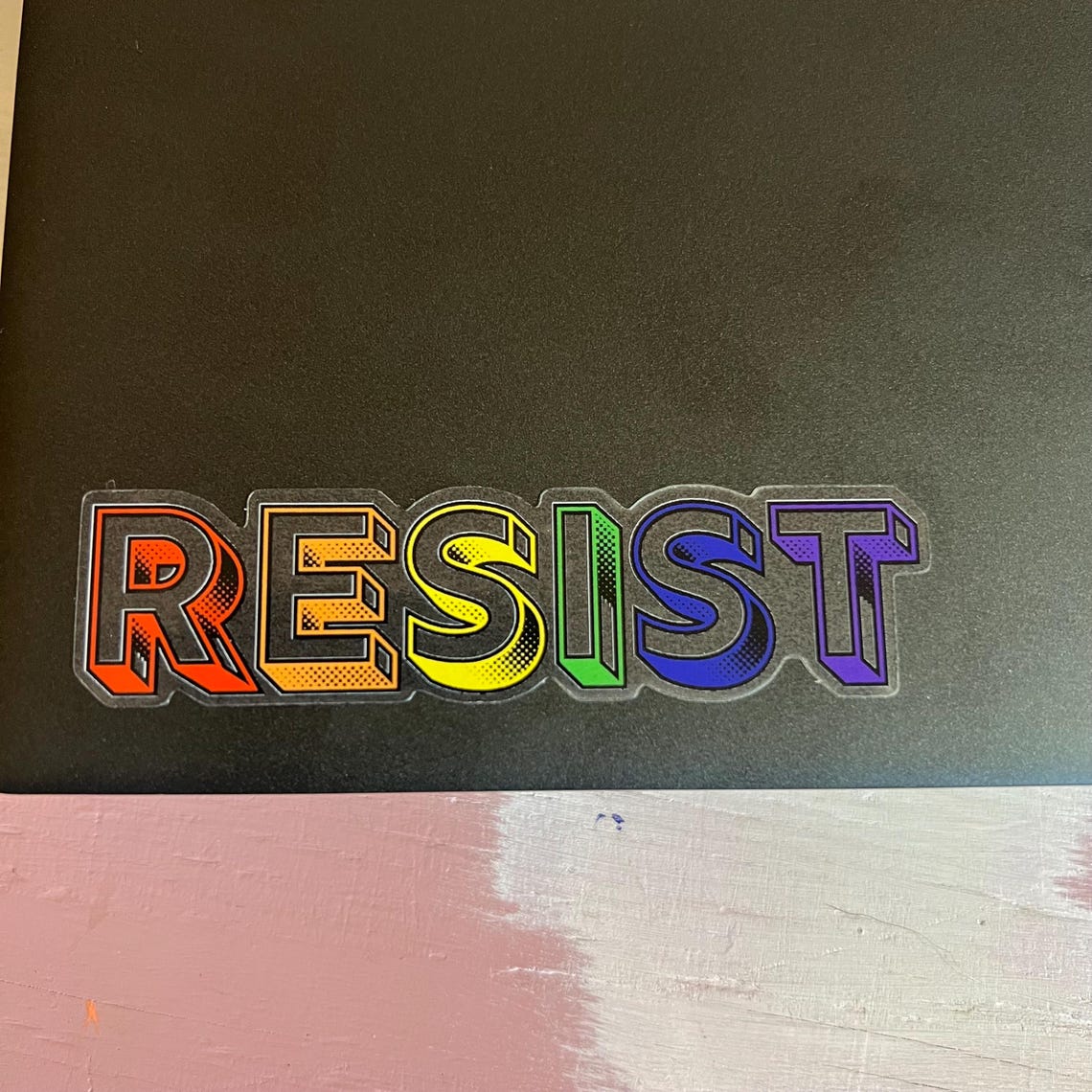 RESIST Rainbow TRANSPARENT Vinyl Sticker Quote Motivational Pride - Etsy