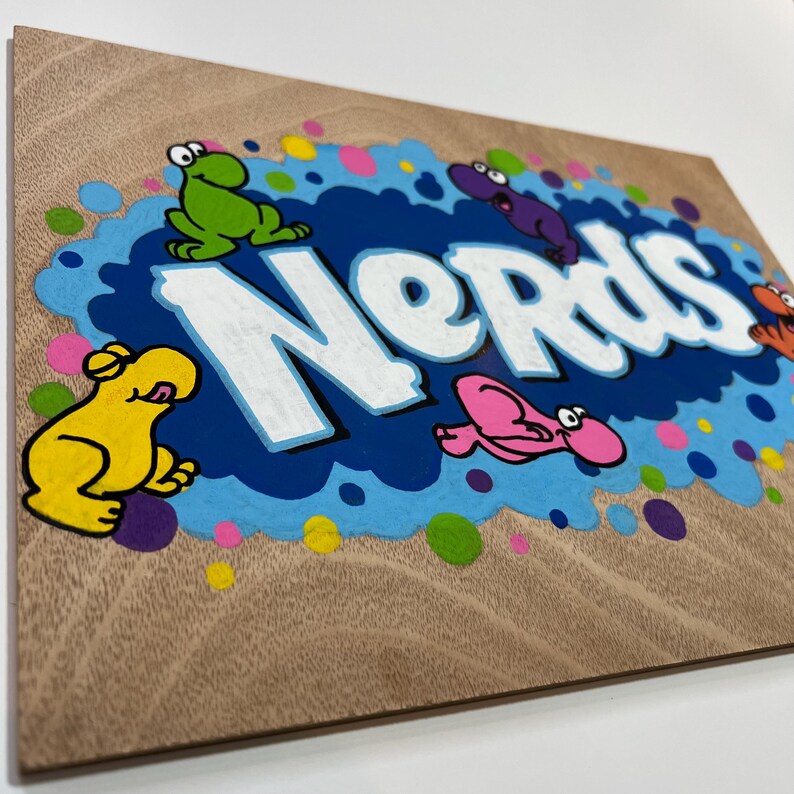 Nerds Candy Acrylic Paint Pen Art on Wood Panel - Etsy