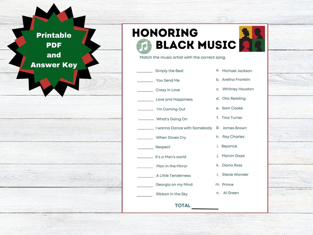 Black Music Matching Game| Black History| Music Matching Activity ...