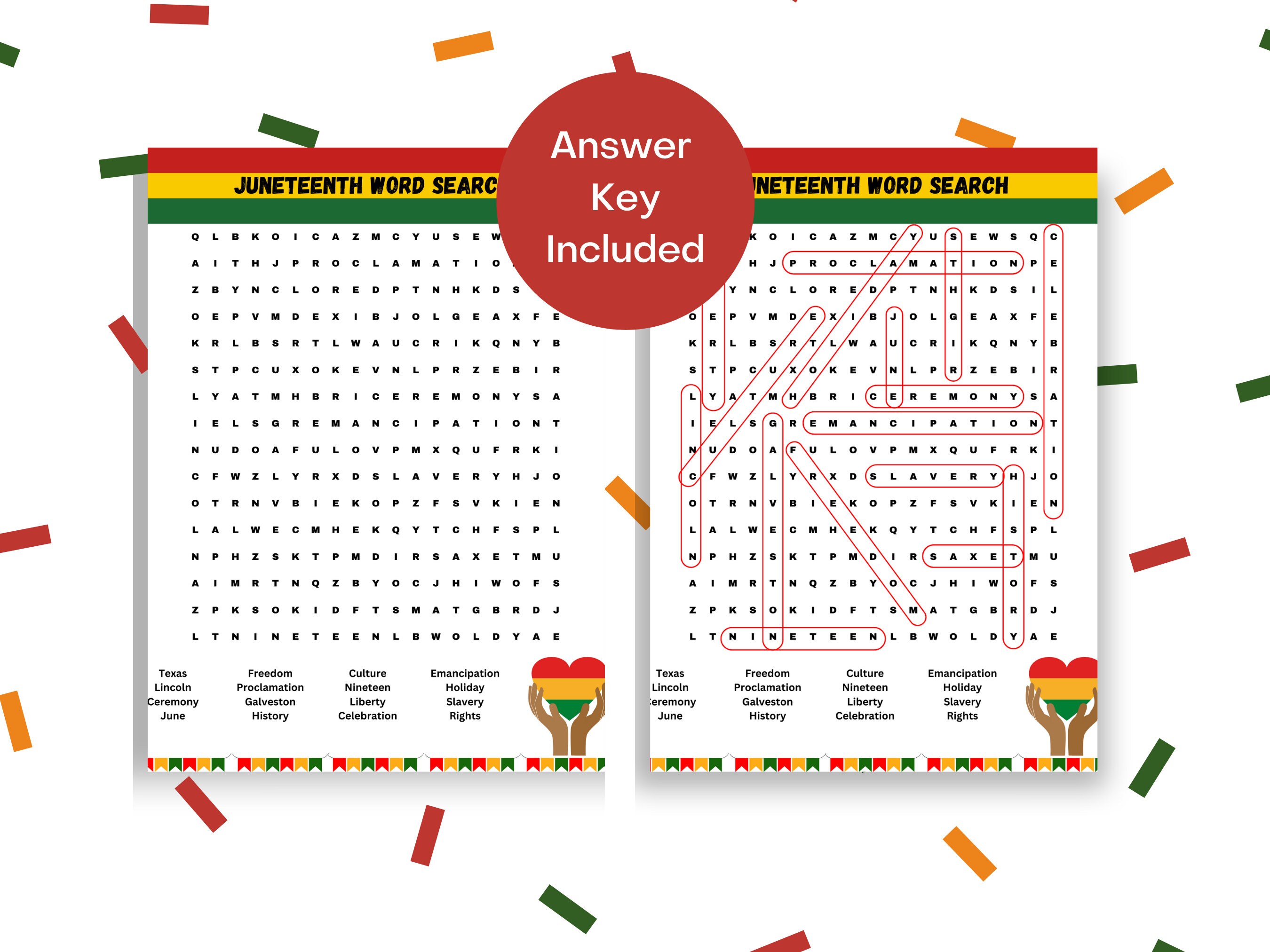 Juneteenth Word Search Printable Juneteenth Activity Black History - Etsy