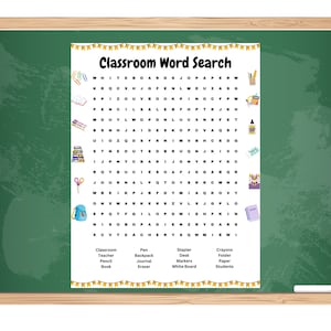 Classroom Word Search Kids Activity Handout Word Game Printable - Etsy