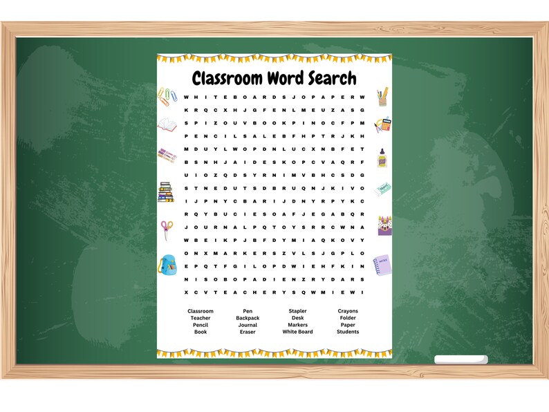 Classroom Word Search Kids Activity Handout Word Game Printable - Etsy