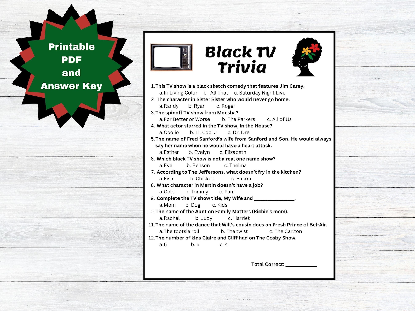 Black TV Trivia| TV Show Trivia Game| Black History| Black Culture| TV ...
