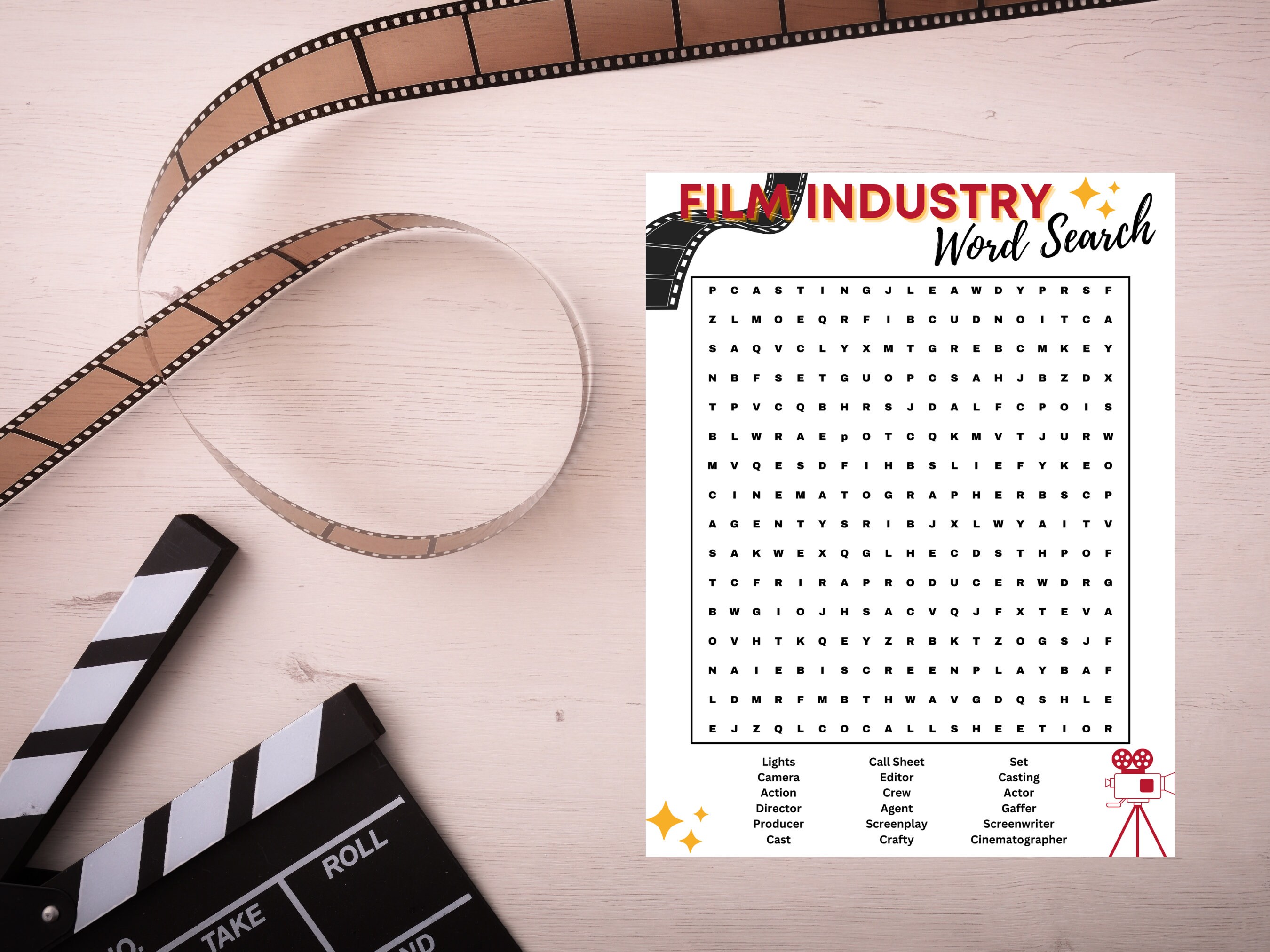 Film Industry Word Search Movie Industry Activity Printable Handout ...