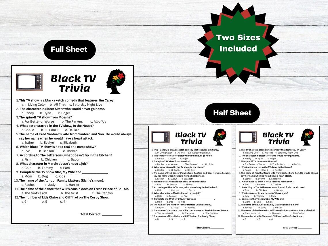 Black TV Trivia| TV Show Trivia Game| Black History| Black Culture| TV ...