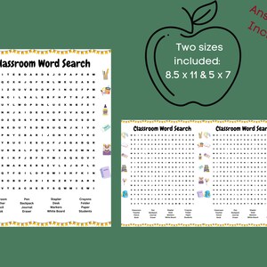 Classroom Word Search Kids Activity Handout Word Game Printable - Etsy